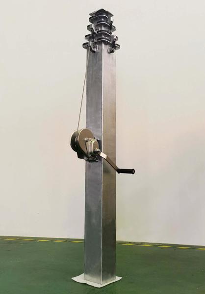 6m Hand Crank Telescoping Mast Mobile Light Mast Customized Height Color