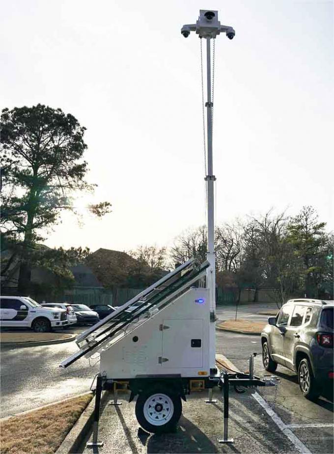 Security Camera Trailer With 2*420W Solar Panels For Parking Lot Monitoring