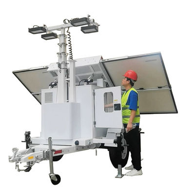 Portable Mobile Solar Powered Telescopic Mast LED Flood Light Tower For ...