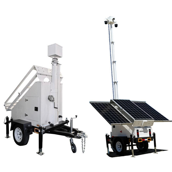 Durable Solar Camera Trailer Mobile Solar Security Trailer With 3*400W ...
