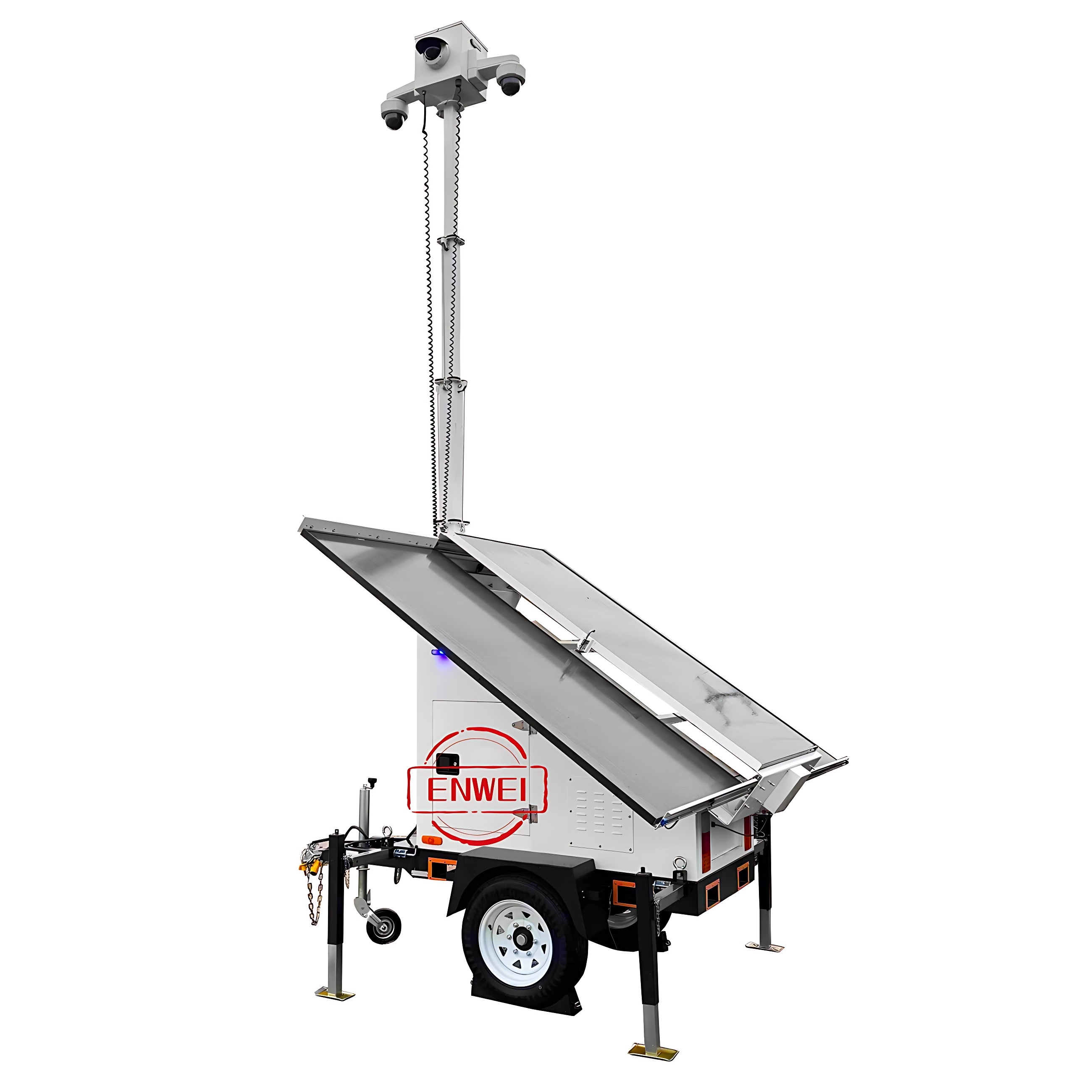 CE Certified Solar-Powered Surveillance Trailer With 3*400W Solar Array ...