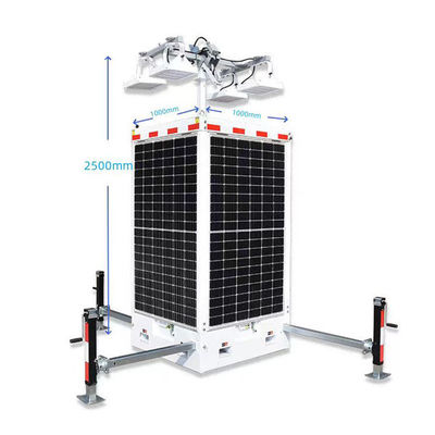 Cuboid Mobile Cctv Unit Solar Light Tower With 4*50W LED 4*300W Solar ...