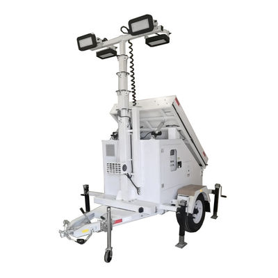 7m High mast mobile solar light tower for disaster relief remote areas