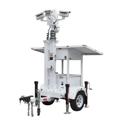 Security Camera Trailer With 2*420W Solar Panels For Parking Lot Monitoring